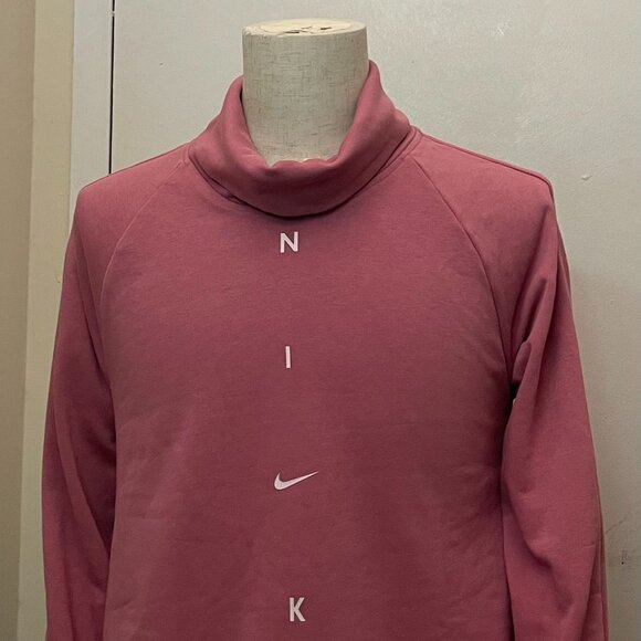 Nike | Sweaters | Nike Womens Pink Funnel Neck Fleece Sweatshirt ...